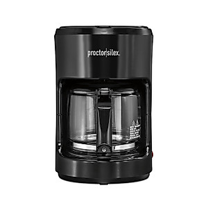 Proctor Silex 10-Cup Coffee Maker, Works with Smart Plugs That Are Compatible with Alexa (48351), Auto Pause and Serve, Black