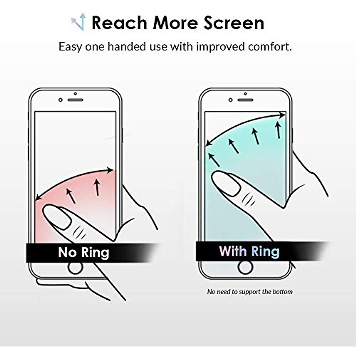 Velvet Caviar Cell Phone Ring Holder - Finger Ring & Stand - Improves Phone Grip Compatible with iPhone, Galaxy and Most Smartphones (Neon Pink Heart)