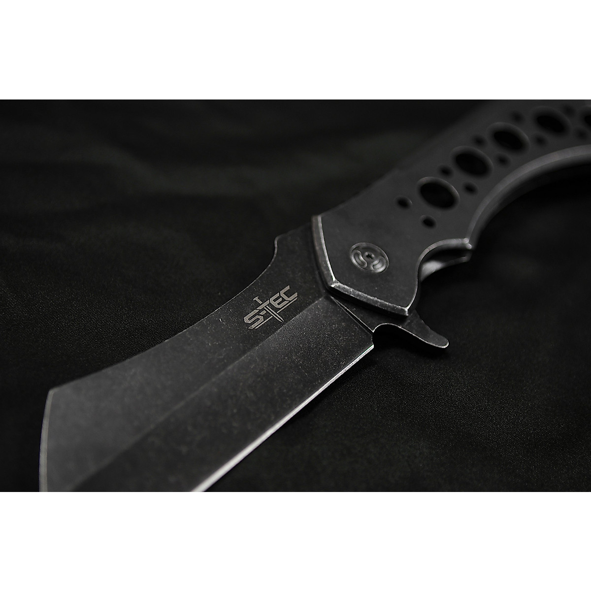 S-TEC 12-inch Rugged Chef Field Tactical Folding Cleaver (Stonewashed)