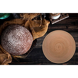 Banneton Bread Basket – Sourdough Proofing Set – Bread Bowl & Linen Liner Cloth + Lames – Rattan Basket No Smell – Bread Bag Included – 10” Brotform – for Homemade Bread