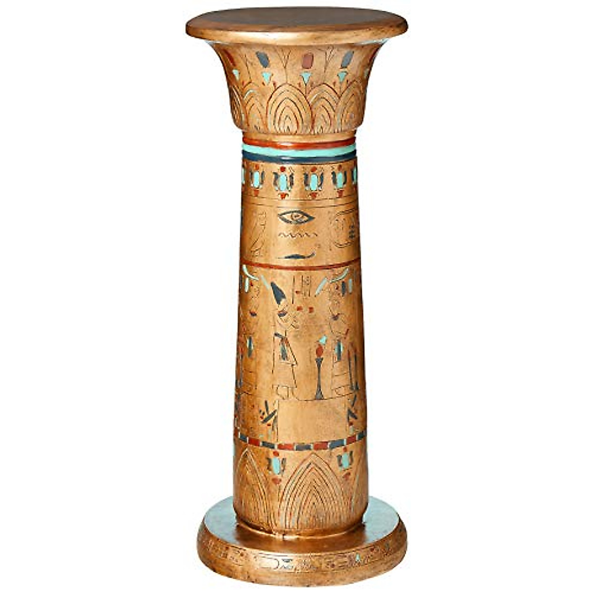 Design Toscano Golden Pedastal of The Egyptian Kings Sculptural Column, full color