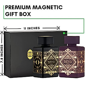 Bade'e Al Oud for Glory & Bade'e Al Oud for Glory Amethyst EDP - Eau de Parfum 100ml(3.4 oz) with Magnetic Gift Box Perfect For Gifting | Christmast Gift Basket, Holiday Gift Box | by Lattafa Perfumes