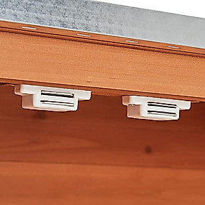 Topeakmart Potting Bench Table - Wooden Storage Cabinet with Removable Shelf & Flexible Space & Metal-Plated Tabletop for Outdoor Garden Patio,Brown