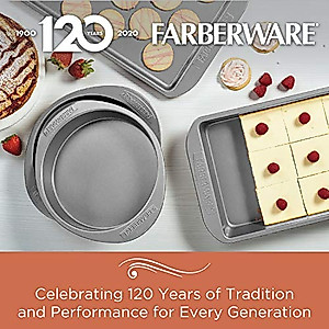 Farberware Bakeware Meatloaf/Nonstick Baking Loaf Pan Set, Two 9-Inch x 5-Inch, Gray