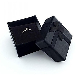 SKEMIX 24PCS Cardboard Jewelry Bangle Gift Boxes Ring Earrings Pendant Box Holder Black or White Insert