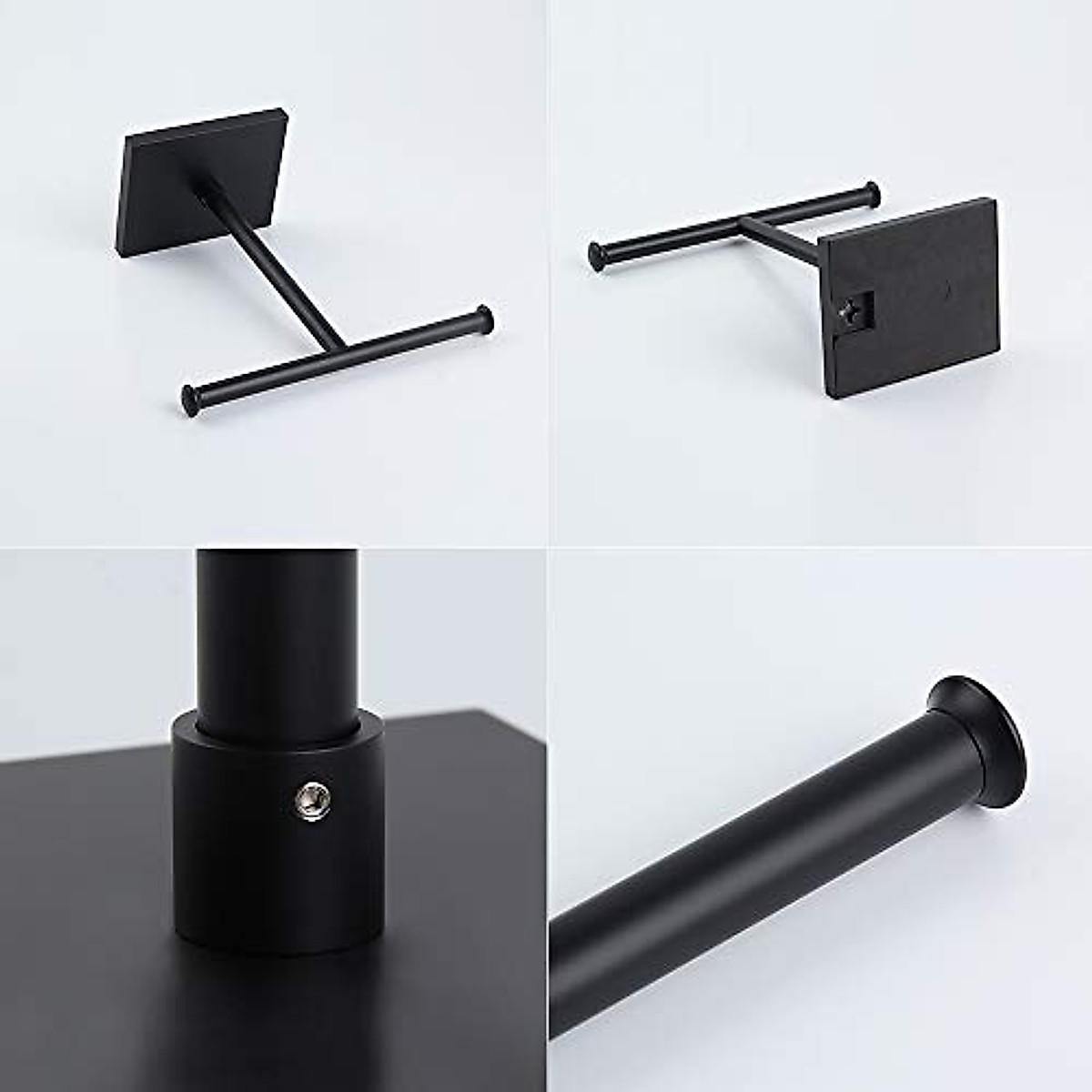 GERZWY SUS 304 Stainless Steel Hand Towel Holder Standing Tree Rack for Bathroom Vanities Countertop, Matte Black