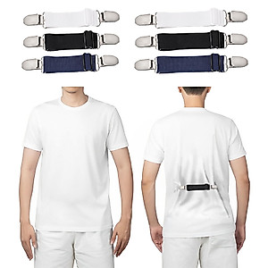 Mozeat Lens 6 Pcs Adjustable Hip Elastic Belt, Elastic Band for Sewing Pant Waist Tightener Pant Elastic Belt Clip Women Men Back Cinch for Jeans Pants Dresses