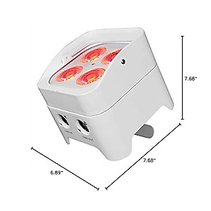 3) Rockville BEST PAR 50 White Rechargeable Par Lights Wireless DMX+RGBWA+UV+Bag