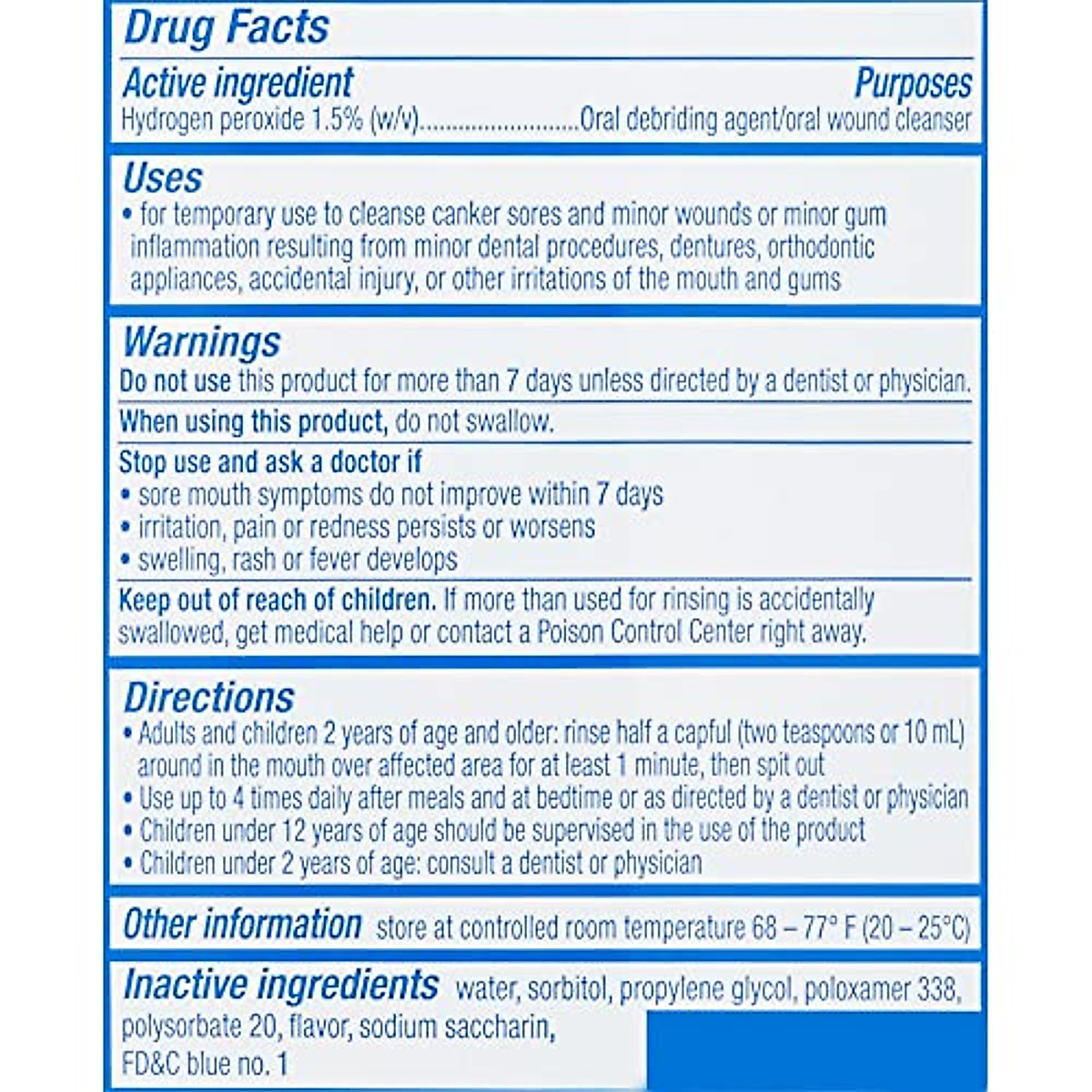 Colgate Peroxyl Mouth Sore Rinse, Mild Mint - 16.9 Fluid Ounce