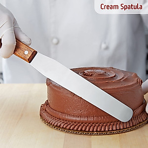 Echaprey Professional T Shape Stainless Steel Crepe Maker Batter Spreader to Fit Large Crepe Pan Maker 3 Pcs (5", 7" Spreaders and 12" Spatula)