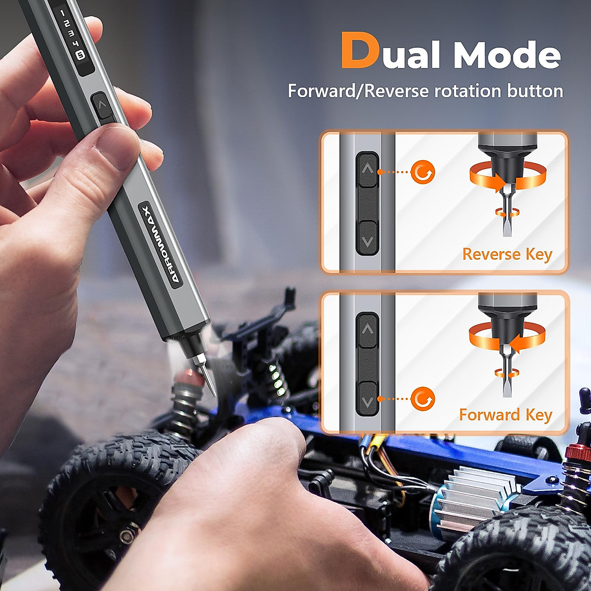 AM ARROWMAX Electric Screwdriver, 74 in 1 Mini Power Screwdriver Set w/ 70 Magnetic Bits, 5 Torque Modes, Red Dot, IF Winning Design, Rechargeable Small Cordless Screwdriver for Phone, DIY (SES ULTRA)