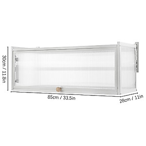 ETKEGHIP Wall Cabinet, Wall Mounted Storage Cabinet for Balcony Kitchen, Living Room Bedroom Storage Cabinet Flip-Up Door Wall-Mounted Locker, 33.5" W x 12" H x 11" D (White)