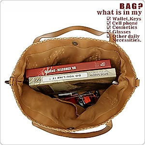 So'each Women's Handbag Wicker Woven Rattan Straw Tote Shoulder Bucket Bag Khaki