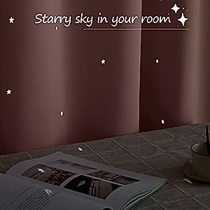 NICETOWN Star Blackout Curtains for Kids Rooms Girl Princess Curtain for Daughter Bedroom Window Nursery Girls Room Drapes for Windows (Light Pink, W42 X L63, 1 Panel)