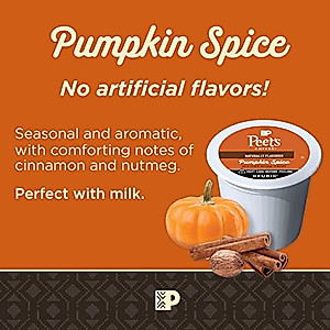 Peet’s Coffee, Pumpkin Flavored - 10 K-Cup Pods for Keurig Brewers (1 Box of 10 K-Cup Pods)