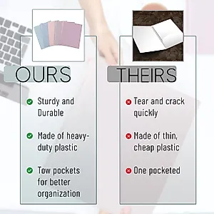 Mr. Pen Plastic Folders with Pockets and Prongs, 5 Pack, Muted Pastel Colors, Letter (8.5" x 11") - 5 Pack, Pink