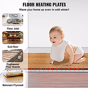 VEVOR PEX Heat Transfer Plates, 50 pcs Box Radiant Heat Transfer Plates, 4 ft Aluminum PEX Heat Transfer Plates, 1/2 inch Heat Transfer Plates designed for PEX Tubing