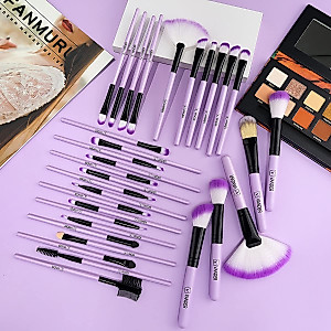 Make up Brushes, VANDER Professional 32pcs Makeup Brush Set, Makeup Brushes Set Foundation Blending Cosmetic Brush Set Kit,Purple（Cosmetic bag not included）