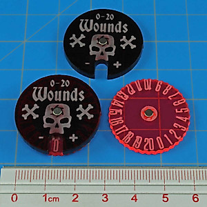 LITKO Wound Dials Wound Dials | Health Tracker | Life Counter | Tabletop Games | Collectible Card Games | Living Card Games | Role Playing Games | LCG | RPG | Numbered 0-20 | Magnetic