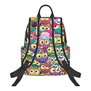 Thinye Casual Daypack Backpacks for Women Cool Backpacks for School Cute Cartoon Owls Backpack for Girls Boys