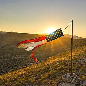 Boao 2 Pieces 24 Inch American Flag Windsock US Stars and Stripes Hanging Decoration Windsock Waterproof Material for 4th of July Patriotic Day Outdoor Hangings