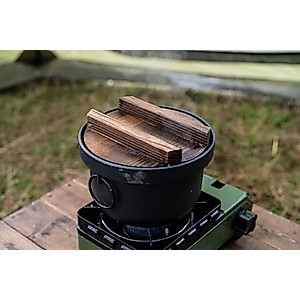 Ikenaga Ironwork 312714 Rice Pot, 3 Cups, Induction Compatible, Rice Cooking, Made in Japan, Black