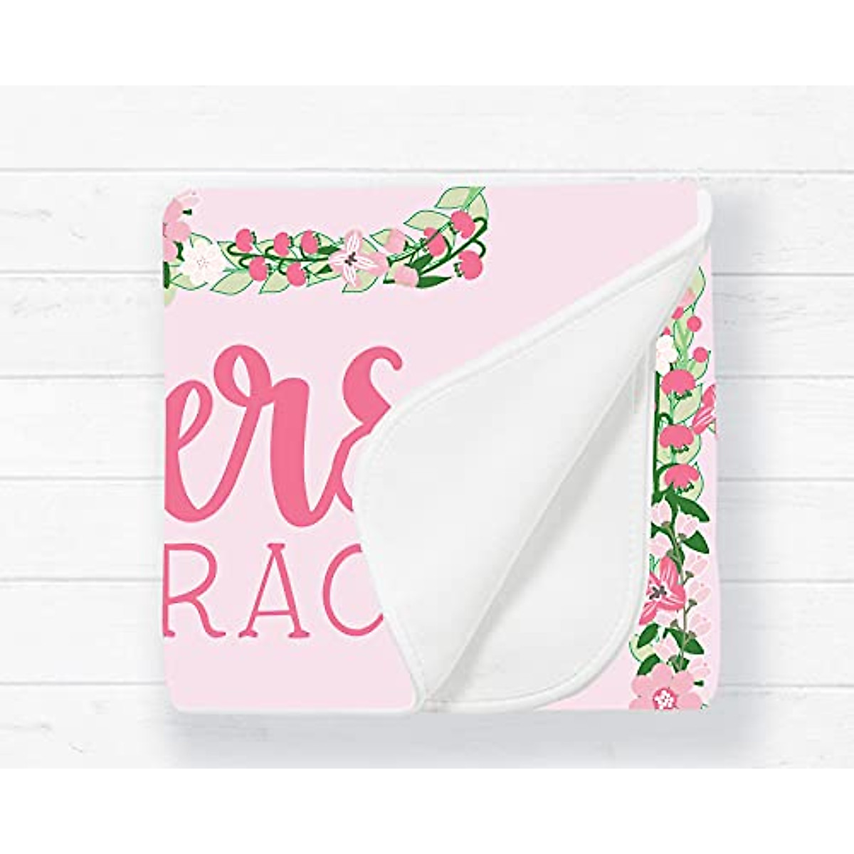 Monogram Junkie Personalized Baby Blanket for Girls with Name | Floral Custom Baby Blanket | Baby Girl Name Blanket |