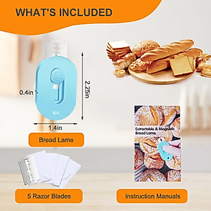 Xlajiao Magnetic Bread Lame Dough Scoring Tool, Professional Extractable Sourdough Scoring Tool, for Sourdough Bread Making & Bread Baking Tools, Sourdough Starter Kit, Included 5 Razor Blades