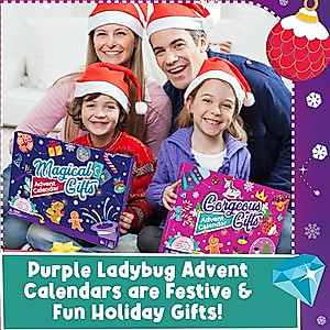 PURPLE LADYBUG Girls Advent Calendar 2023 with 24 Unique Gifts - Crafts, Makeup, Jewelry, Accessories, & More - Cool Kids Advent Calendar 2023, Fun 24 Days of Christmas Countdown for Girl Age 6+