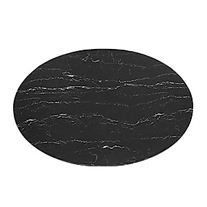 Modway Tupelo Oval Artificial Marble 42" Dining Table, 42 Inch, Gold Black