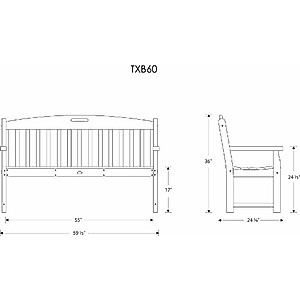 Trex Outdoor Furniture TXB60TH 60-Inch Yacht Club Bench, Tree House