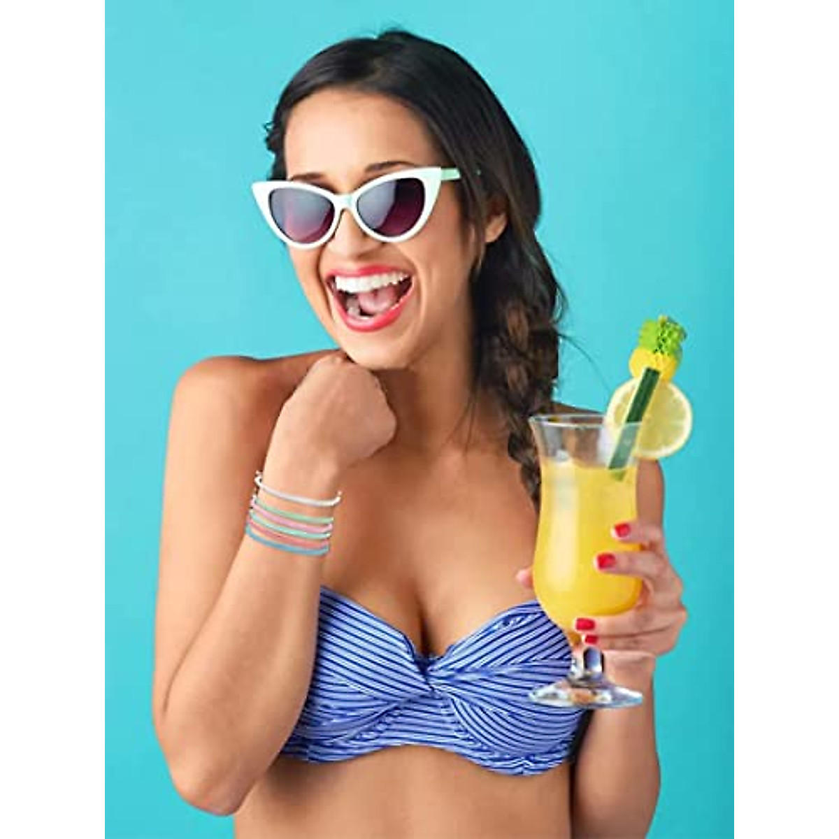 Long tiantian Summer Surfer Bracelets for Women Boho Waterproof Beach Bracelets for Teen Girls Cute Ankle Bracelets for Women