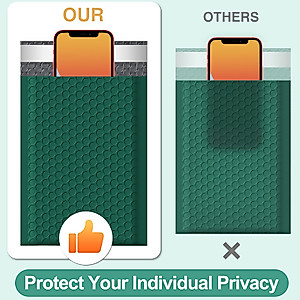 Famagic Bubble Mailers 4x8 Inch 50pc Ultramarine Green Shipping Bags, Chic Packaging Bags For Small Business, Colored Padded Mailing Envelopes, Opaque Matte Self Seal Bubble Poly Mailers Bulk #000