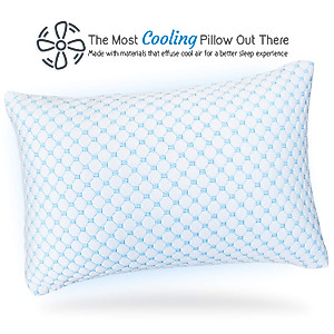 Nestl Cooling Pillow, Shredded Memory Foam Pillows King Size Set of 2, Gel Infused Cool Pillow, Adjustable King Size Pillow for Sleeping, Breathable King Pillow, Washable Removable Bed Pillow Cover