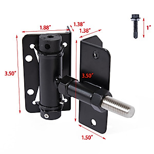 Self Closing Hinges for Vinyl/Wooden Door, Easy to Install and Adjust, Provides Smooth and Quiet Operation, Heavy Duty Made, Pack of 2,Black