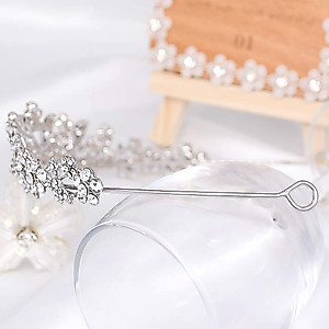 Rhinestone Crystal Tiaras and Crowns Headband For Women Birthday Pageant Wedding Prom Princess Crown (A-003 Silver)
