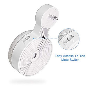 Caremoo Google Nest Mini Wall Mount Holder, Space-Saving Design Outlet Mount, Perfect Cord Management for Google Nest Mini 2nd Generation (White)