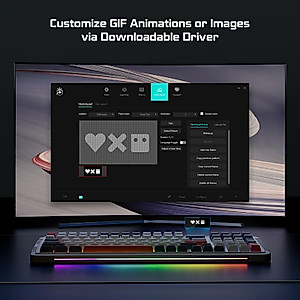 ROYALAXE L98 Wireless Mechanical Keyboard with 1.14” TFT LCD, Hot-swappable RGB Keyboard w/Gateron G Yellow Pro Switches, Bluetooth/2.4G/Wired, Gasket Mount, PBT Keycaps, Pebble White