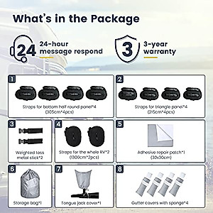 RVMasking 2022 New Rip-Stop RV Cover Windproof Travel Trailer Cover Fits 28' 7"-31' 6" Long Motorhome, Upgraded Waterproof Camper Cover with Gutter Covers for Durable Protection