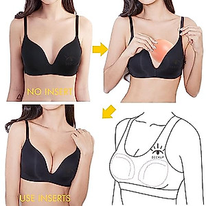 Women Silicone Bra Pads Inserts Breast Enhancer Swimsuits Enhancement Bust Push up Pads for A Cup, Skin M