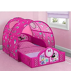 Delta Children Disney Minnie Mouse Plastic Sleep and Play Toddler Bed with Canopy
