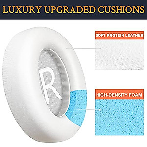 SOULWIT Replacement Earpads for Bose 700 (NC700) Wireless Headphones, Ear Pads Cushions with Softer Leather, High-Density Noise Cancelling Foam, Added Thickness - White