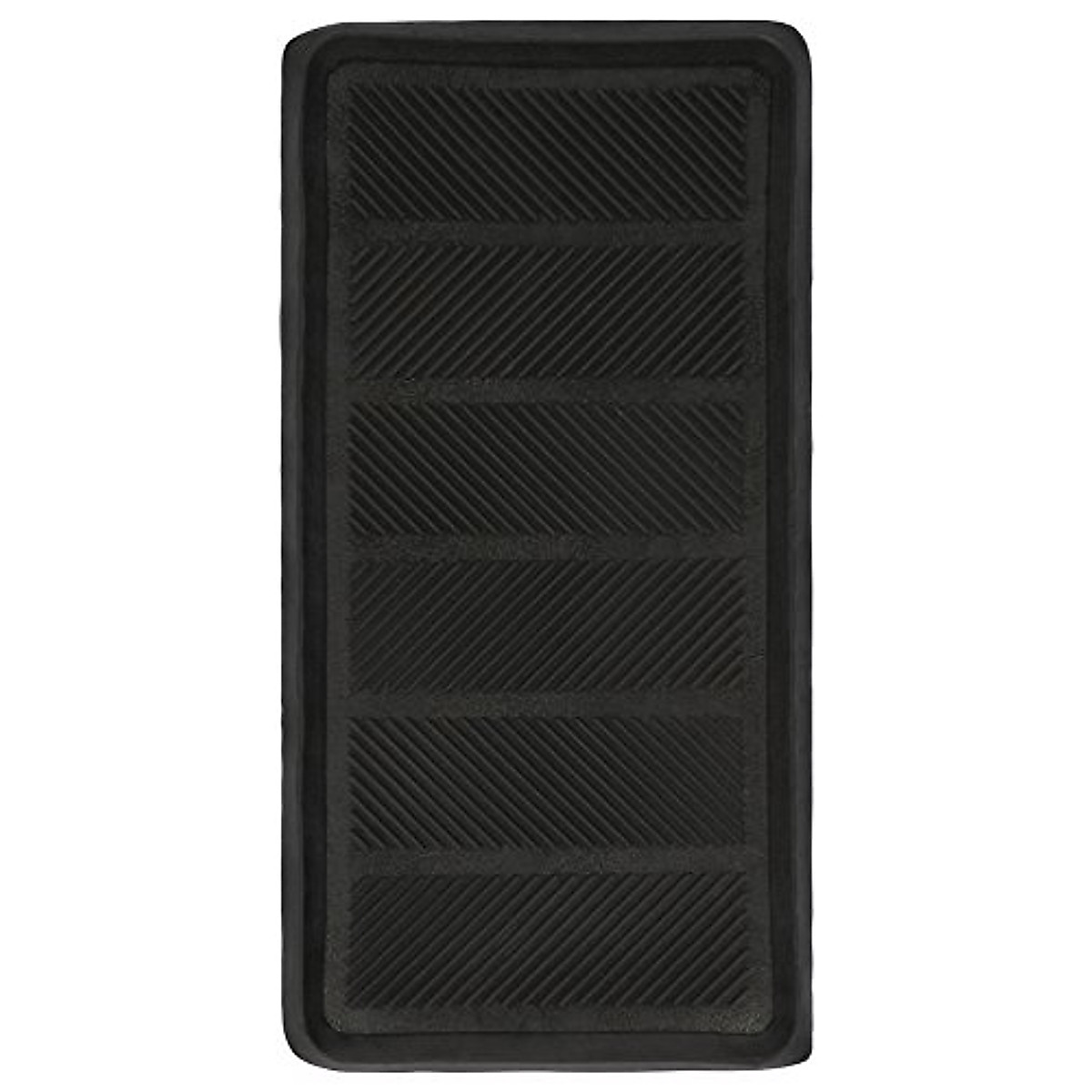 Indoor/Outdoor Hose-Wash Lines Design Non-Slip Rubber 16" x 32" Modern Entryway Mat for Entryway, Patio, Backyard, Garage, 16" x 32", Black