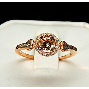 Ginger Lyne Collection Tanisha Beautiful Chocolate and Champagne Bridal Ring Rose Gold over 925 Sterling Silver Size 11