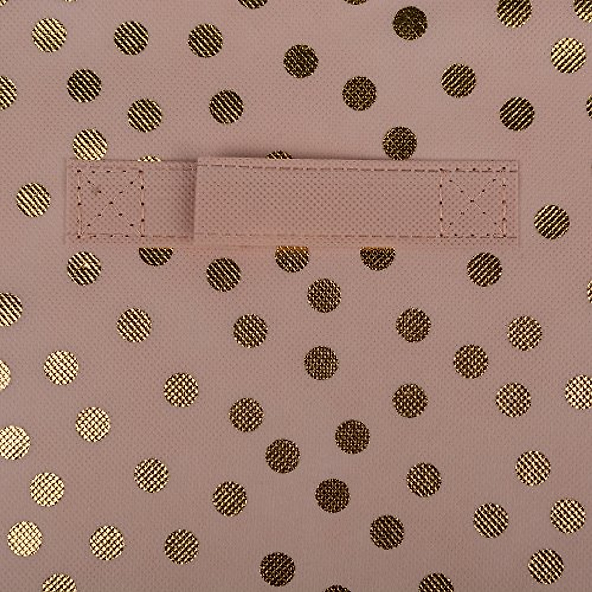 DII Non Woven Storage Collection Polka Dot Collapsible Bin Small Set, 11x11x11" Cube, Pink & Gold, 4 Piece
