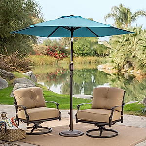 Sundale Outdoor 7.2 ft Patio Umbrella Table Market Umbrella with Push Button Tilt & Aluminum Pole, Polyester Canopy for Garden, Deck, Backyard, Pool (BLUE)
