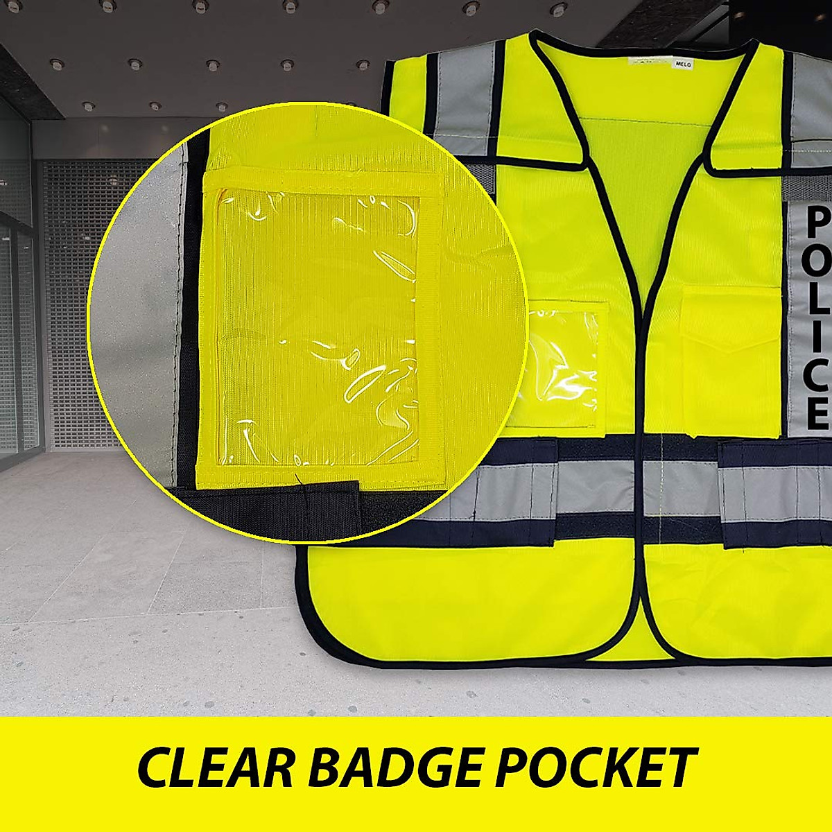 VIEWBRITE Reflective (Class 2) Police Vest Lime Green - 5 Point Breakaway High Visibility Yellow Safety Vest