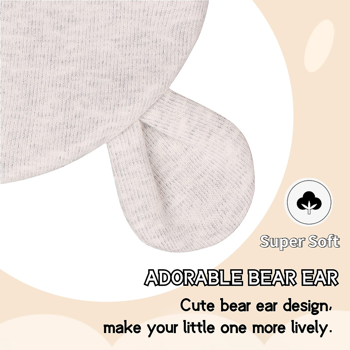 Bamery Newborn Baby Girls Hospital Hat Thick Cute Bear Ear Cotton Baby Boy Beanie for 0-6Months (White+Blue+Gray+Green,0-6 Months)