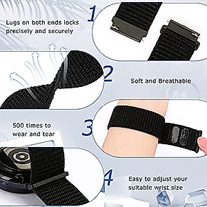 AVOD 20mm Nylon Sport Quick Release Bands Compatible with Samsung Galaxy Watch 5/4 40mm 44mm/Galaxy Watch 5 Pro/Galaxy Watch 42mm Bands/Active2 44mm 40mm/Garmin vivoactive3/Forerunner 645