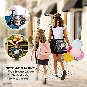 ALAZA Sloth Lunch Bag Insulated Lunch Box Large Freezable Lunch Boxes Cooler Meal Prep Lunch Tote Follow Your Dreams with Shoulder Strap for Women Boys Girls